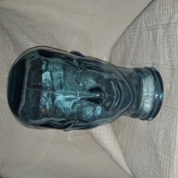 Hand Crafted | Accents | Aqua Blue Glass Bust | Poshmark